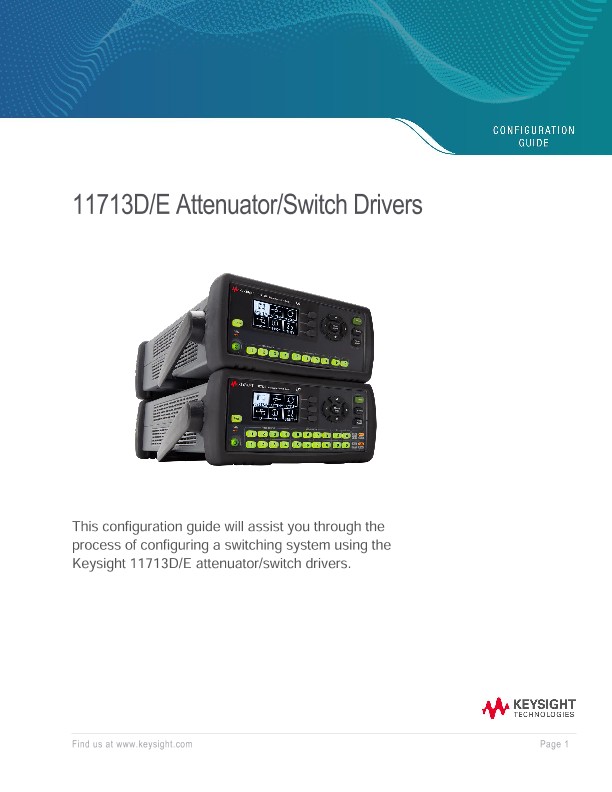 11713D/E Attenuator/Switch Drivers PDF Asset Page | Keysight